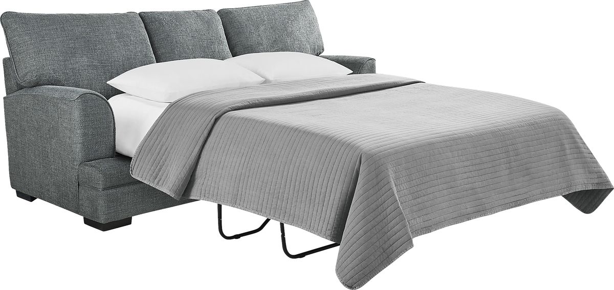 Arbour Hill 7 Pc Marine Blue Chenille Fabric Sleeper Living Room Set ...