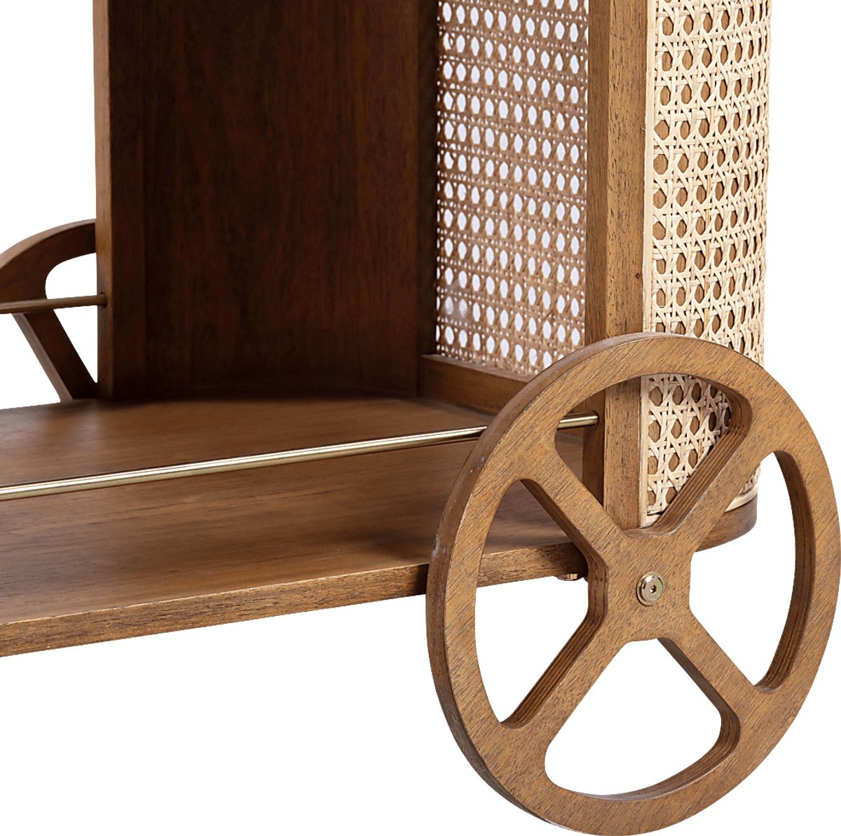 Archelle Light Wood Fruitwood Brown Bar Cart | Rooms to Go