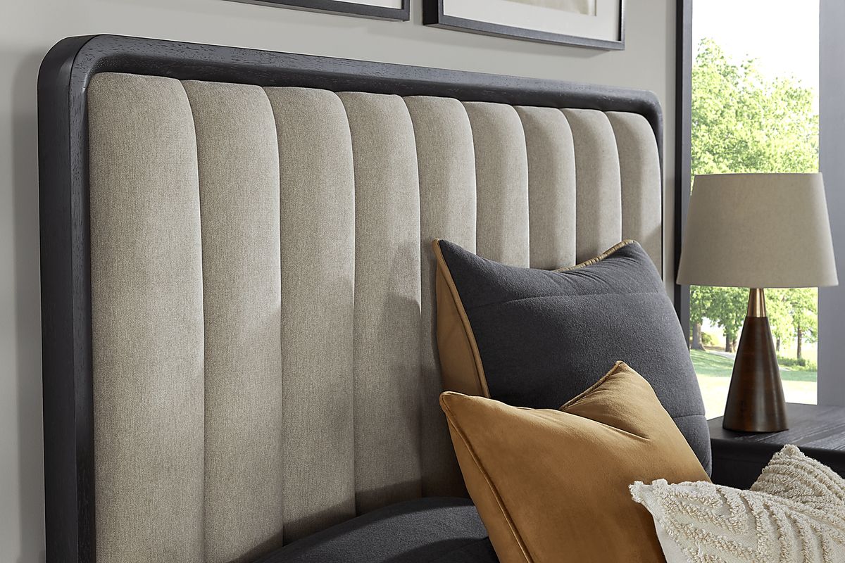 Archer Grove 3 Pc Black Black,Colors Polyester Fabric King Upholstered ...