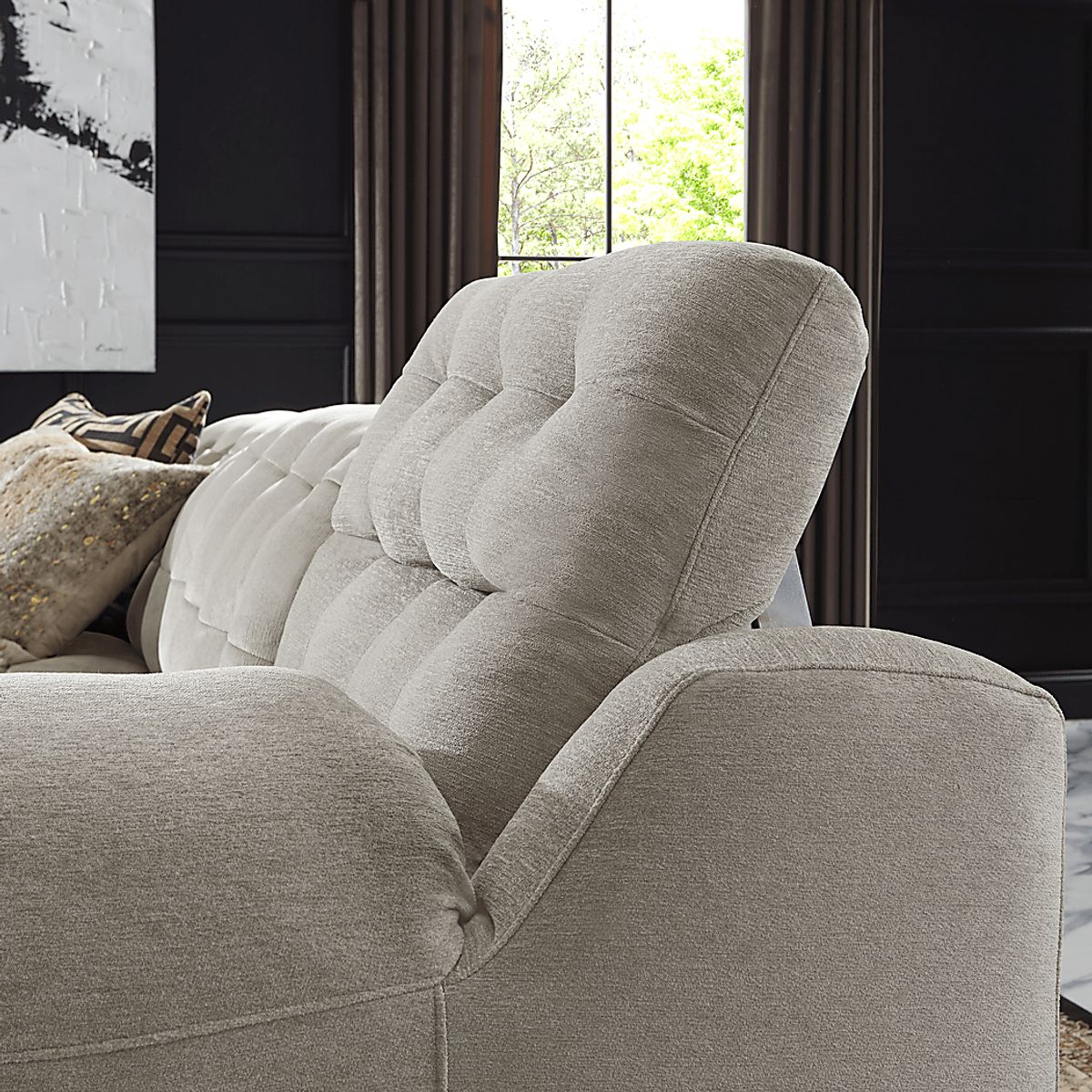 Ardelia Lane 6 Pc Light Gray Chenille Fabric Dual Power Reclining ...