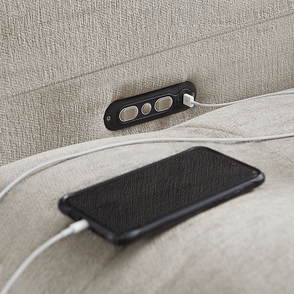 Ardelia Lane 6 Pc Light Gray Chenille Fabric Dual Power Reclining ...