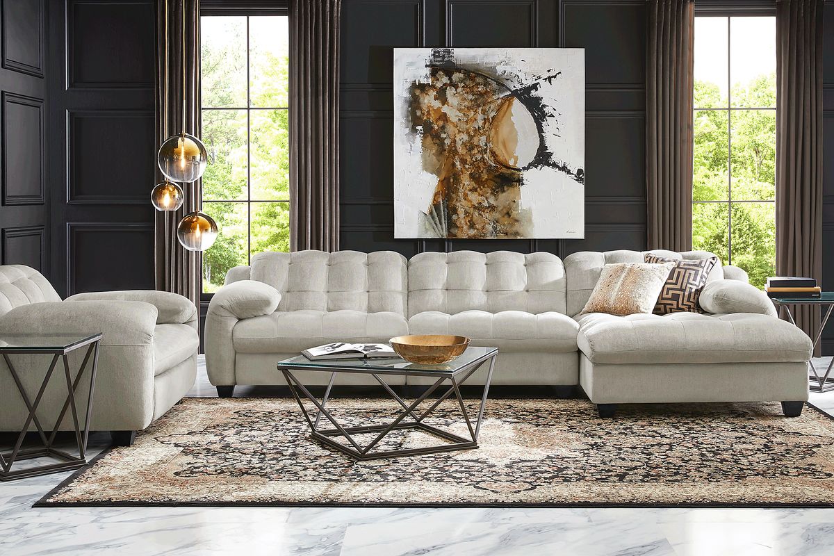 Ardelia Lane 6 Pc Light Gray Chenille Fabric Dual Power Reclining ...