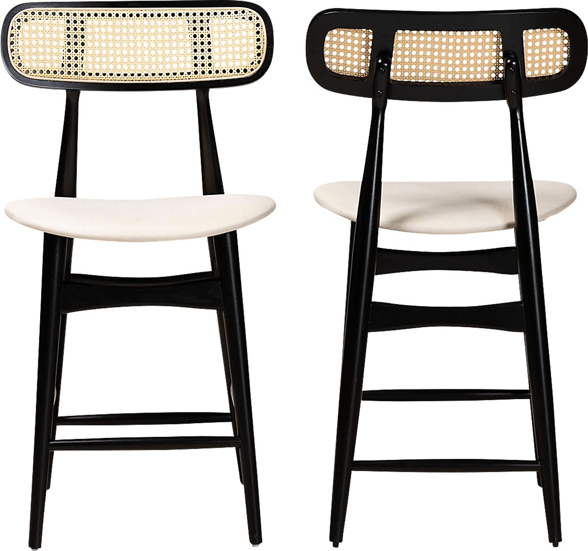 Argilla Black Polyester Fabric Counter Stool, Set Of 2 | Rooms to Go