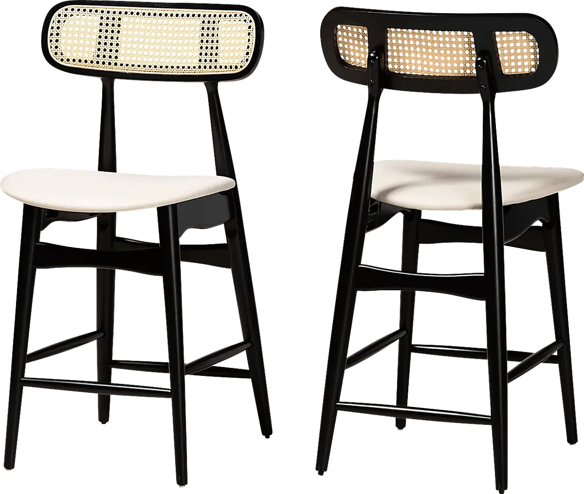 Argilla Black Polyester Fabric Counter Stool, Set Of 2 | Rooms to Go