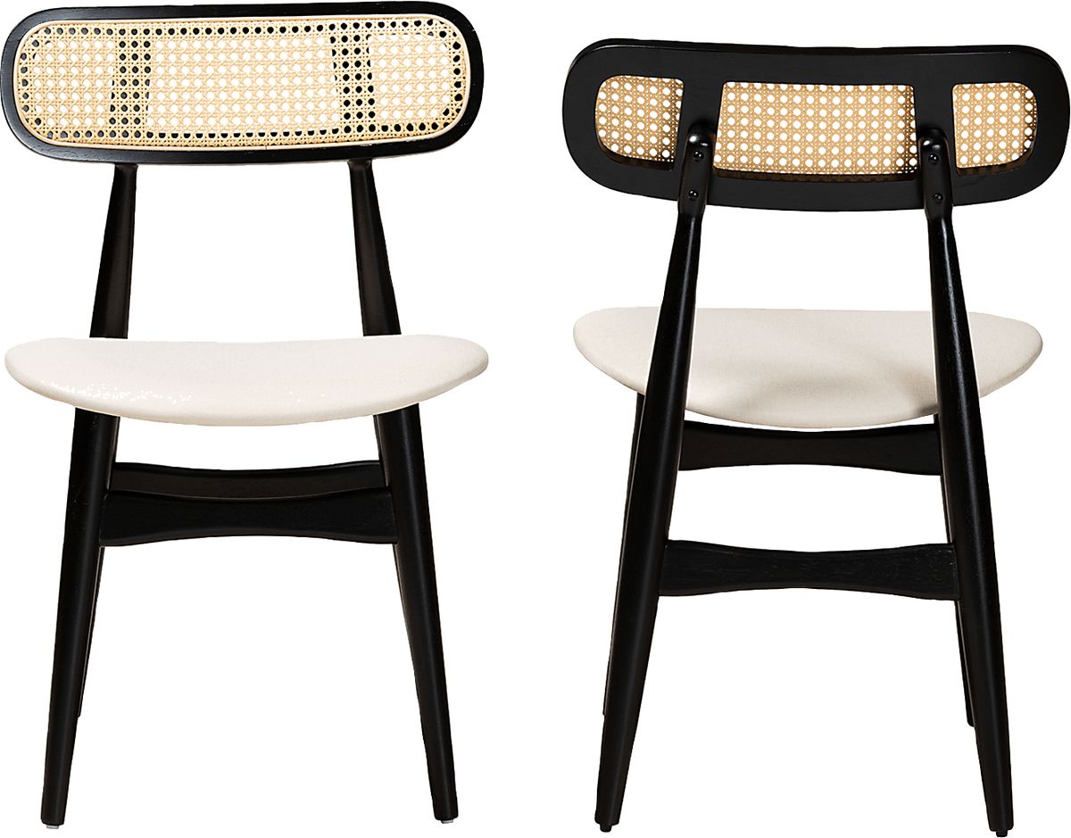 Argilla Black Polyester Fabric Dining Chair, Set Of 2 | Rooms to Go