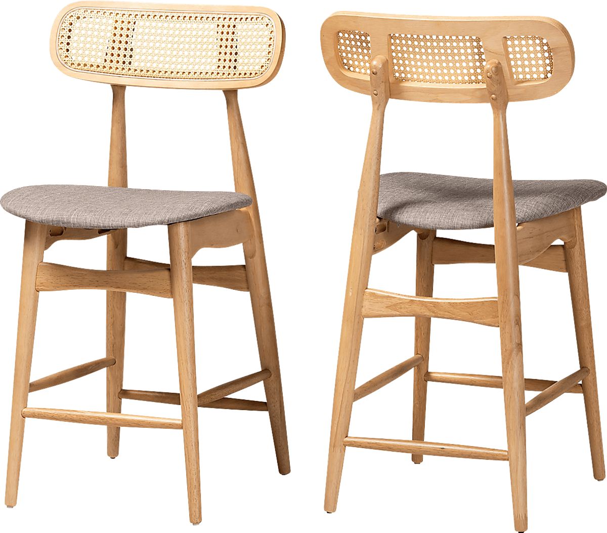 Argilla Light Brown Polyester Fabric Counter Stool, Set Of 2 | Rooms to Go