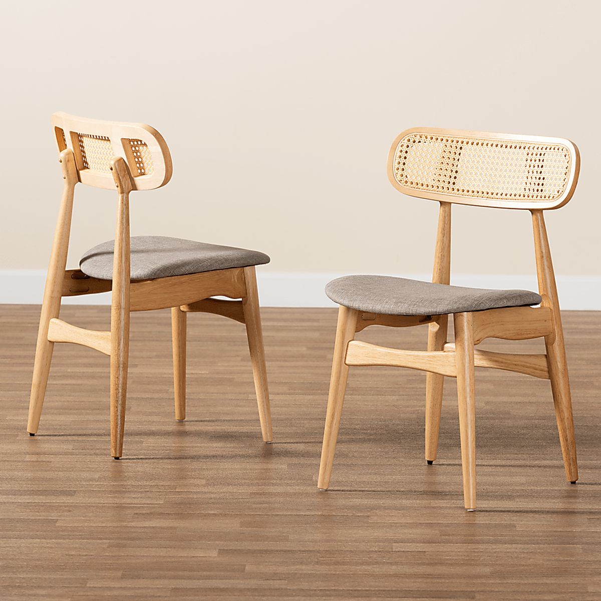 Argilla Light Brown Polyester Fabric Dining Chair, Set Of 2 | Rooms to Go