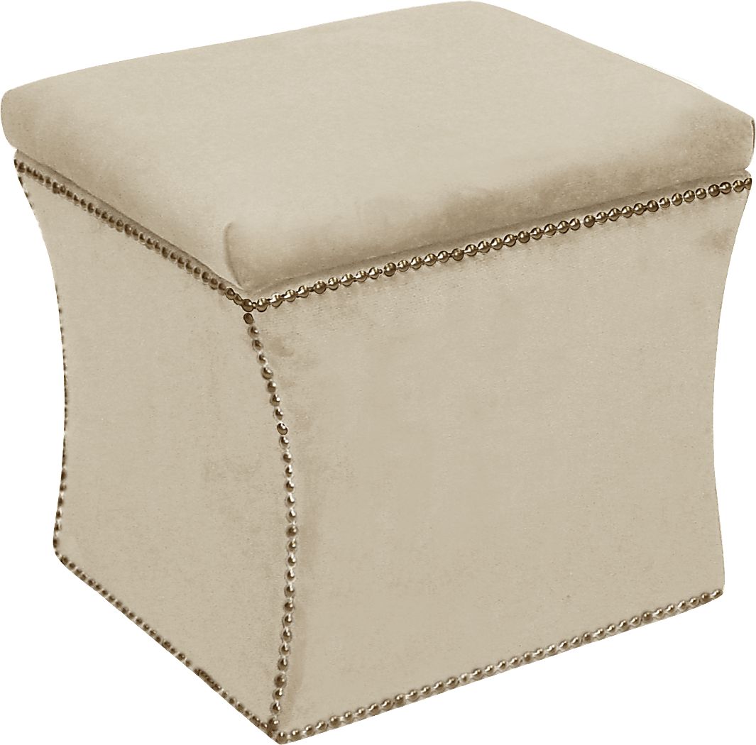 Arielle Square Beige Storage Ottoman - Rooms To Go