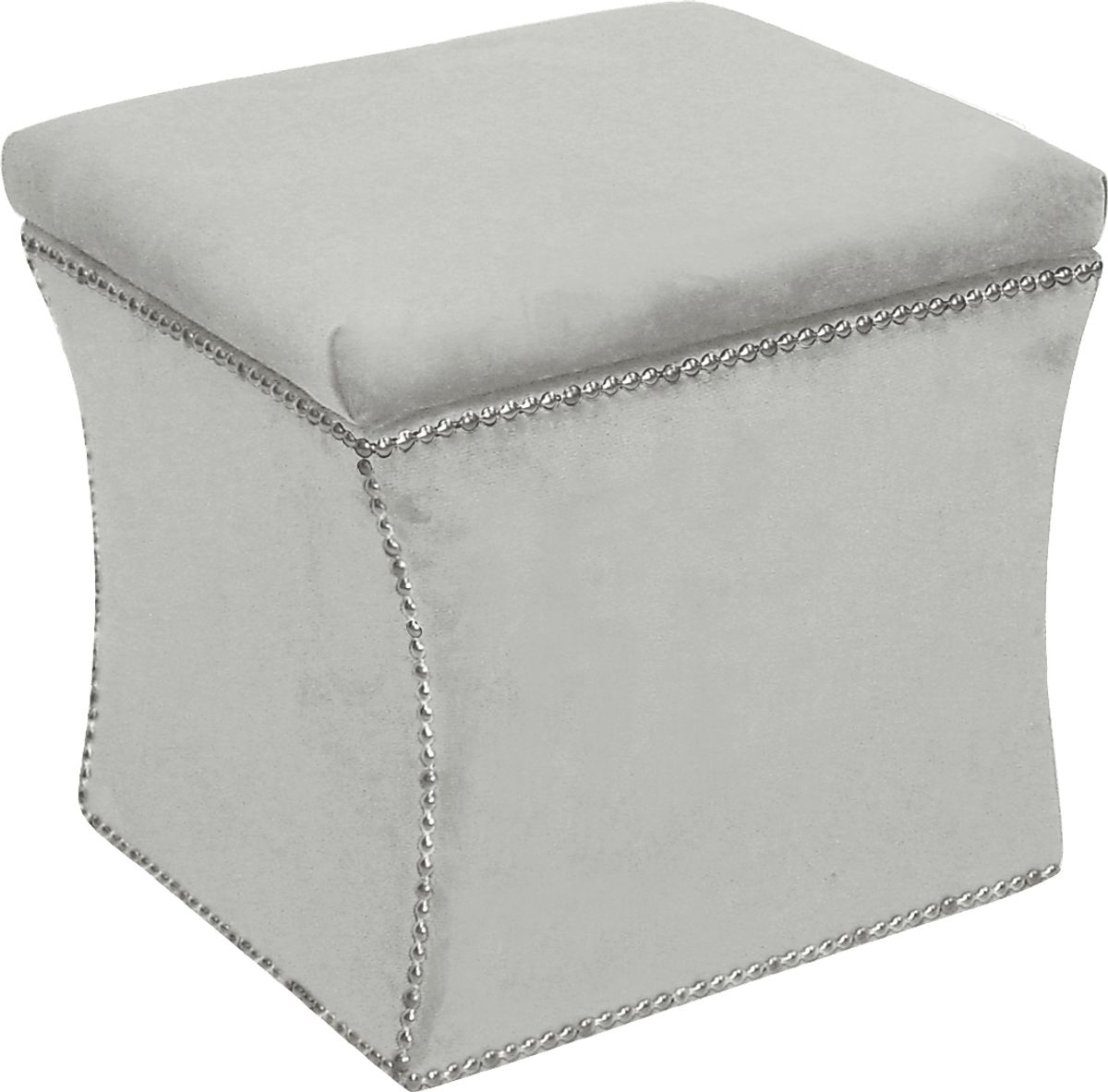 Arielle Square Gray Chenille Fabric Ottoman | Rooms to Go