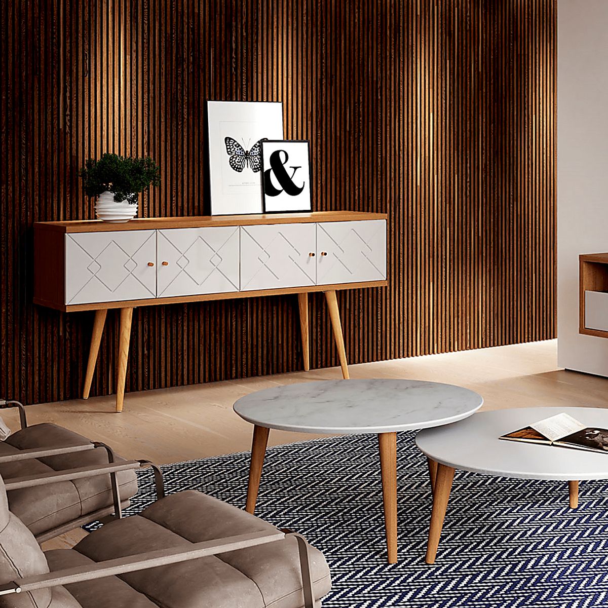 Arklet Off-White Light Wood,White Console | Rooms to Go