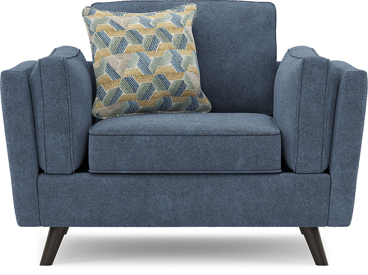 Drew & Jonathan Arlington Denim Blue Chenille Fabric Chair | Rooms to Go