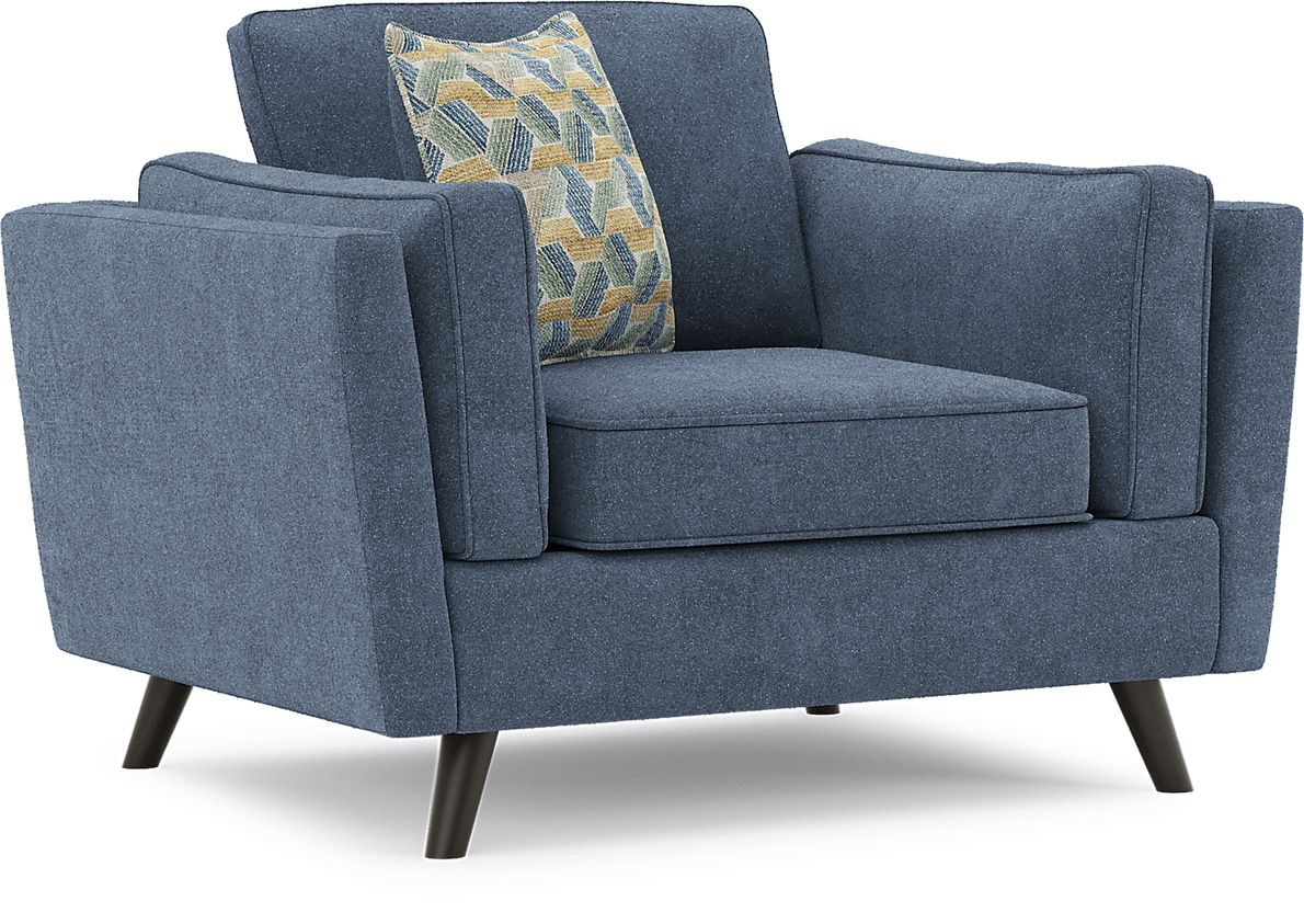 Drew & Jonathan Arlington Denim Blue Chenille Fabric Chair - Rooms To Go