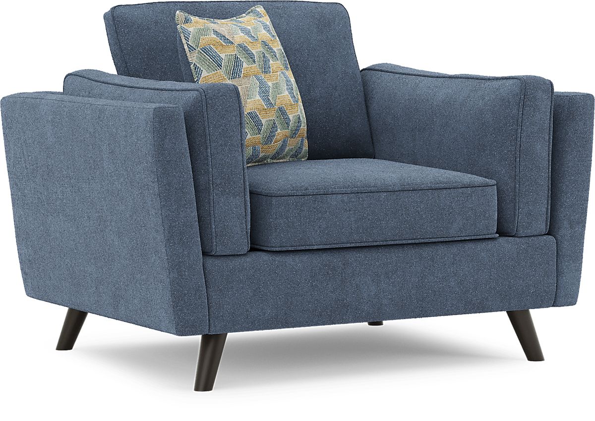 Drew & Jonathan Arlington Denim Blue Chenille Fabric Chair | Rooms to Go