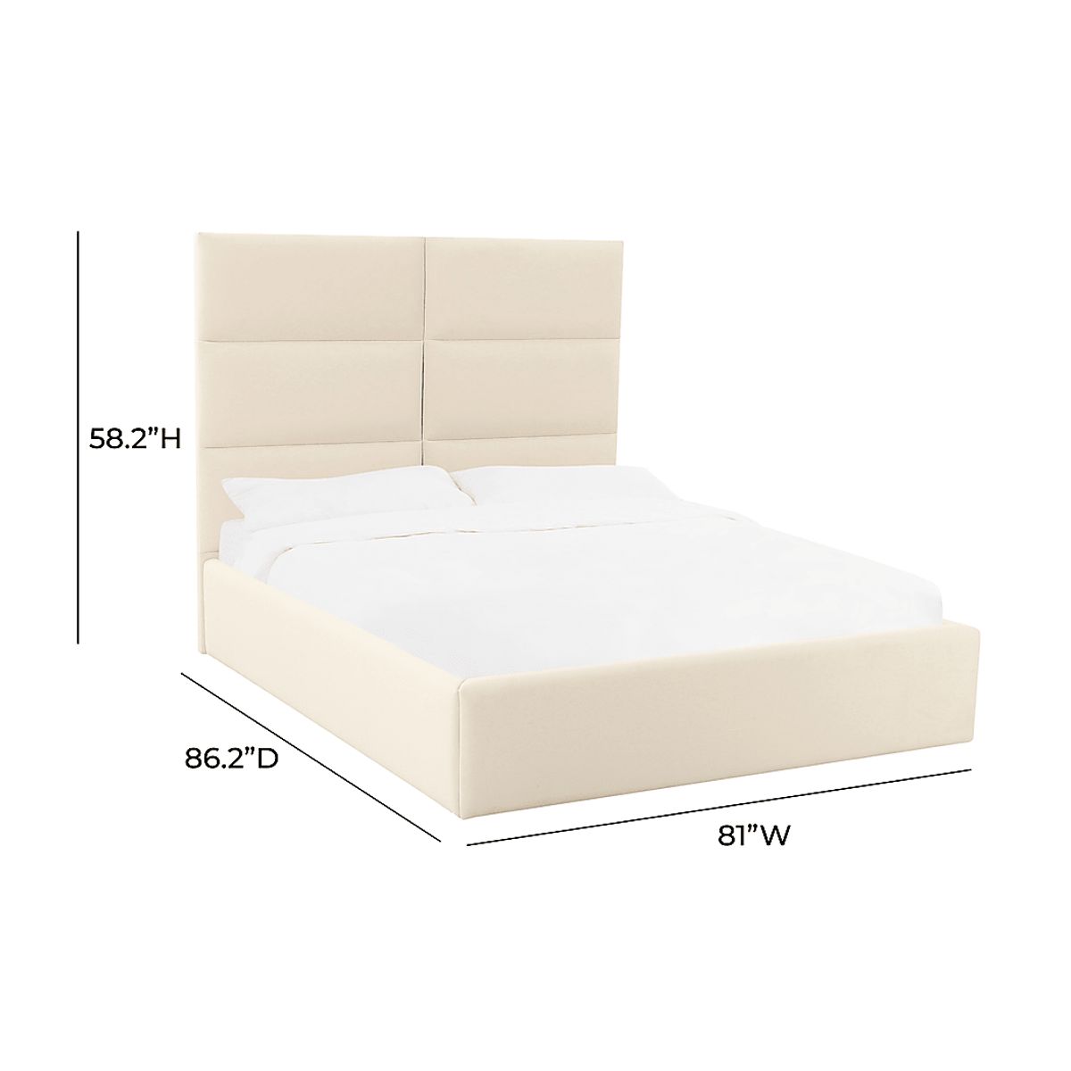 Arliss Cream Beige Polyester Fabric King Bed | Rooms to Go