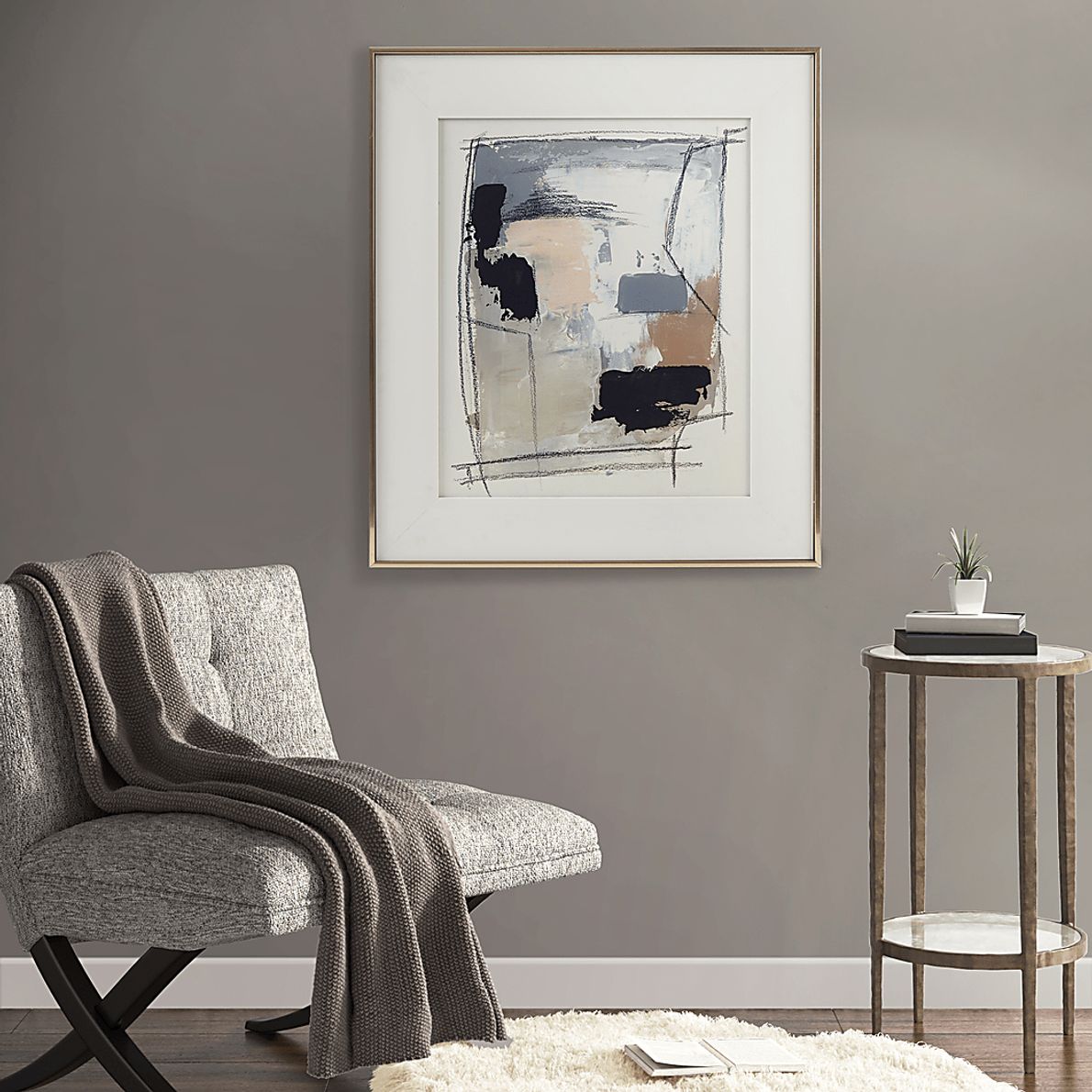 Armelino Beige Framed Glass Wall Art - Rooms To Go
