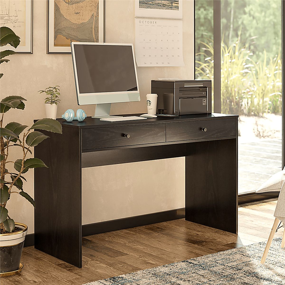 Armorel Black Black,Colors Desk | Rooms to Go