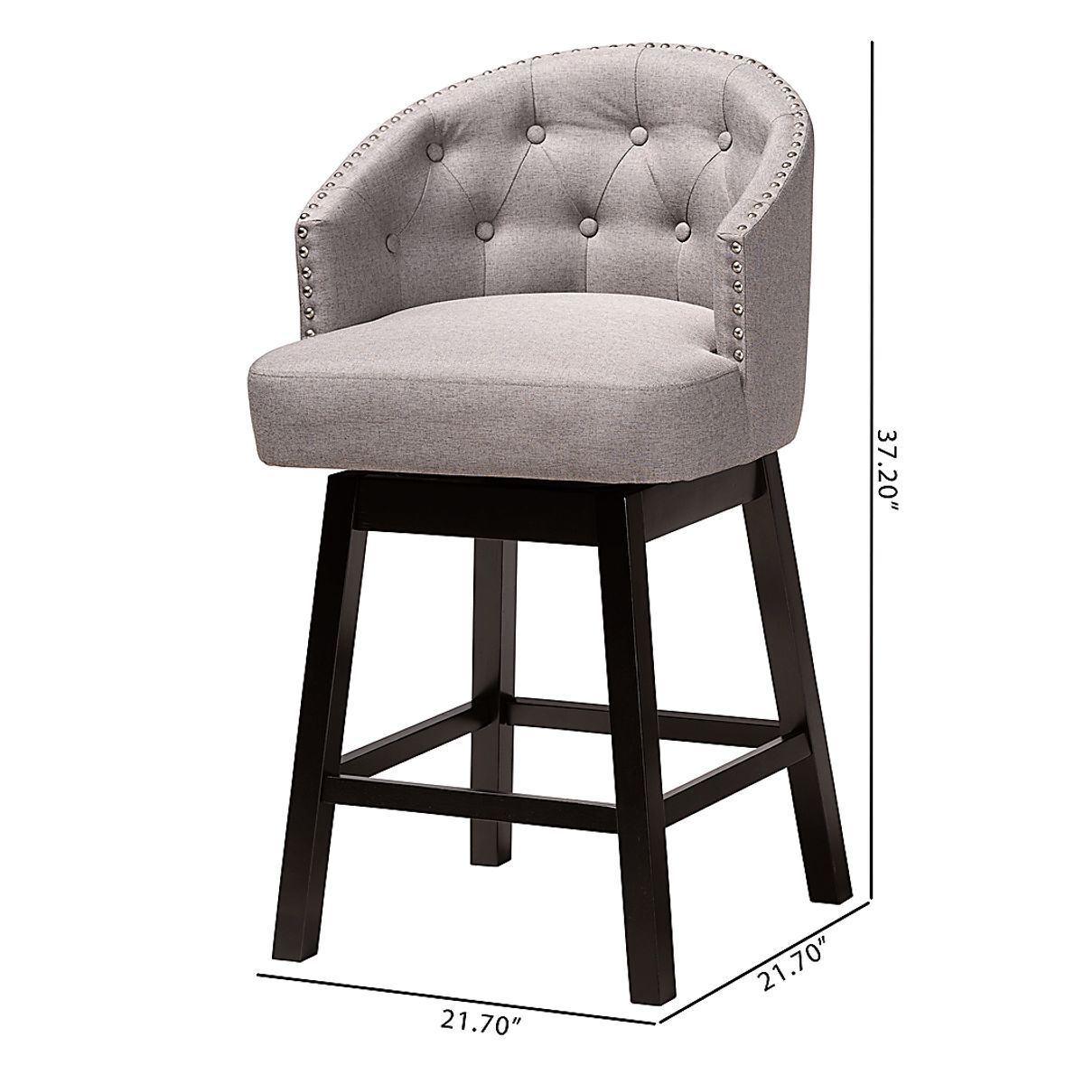 Armourdale Gray Polyester Fabric Swivel Barstool | Rooms to Go
