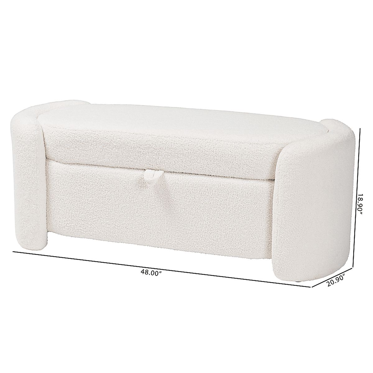 Arpieka Ivory Beige Terylene Storage Bench | Rooms to Go