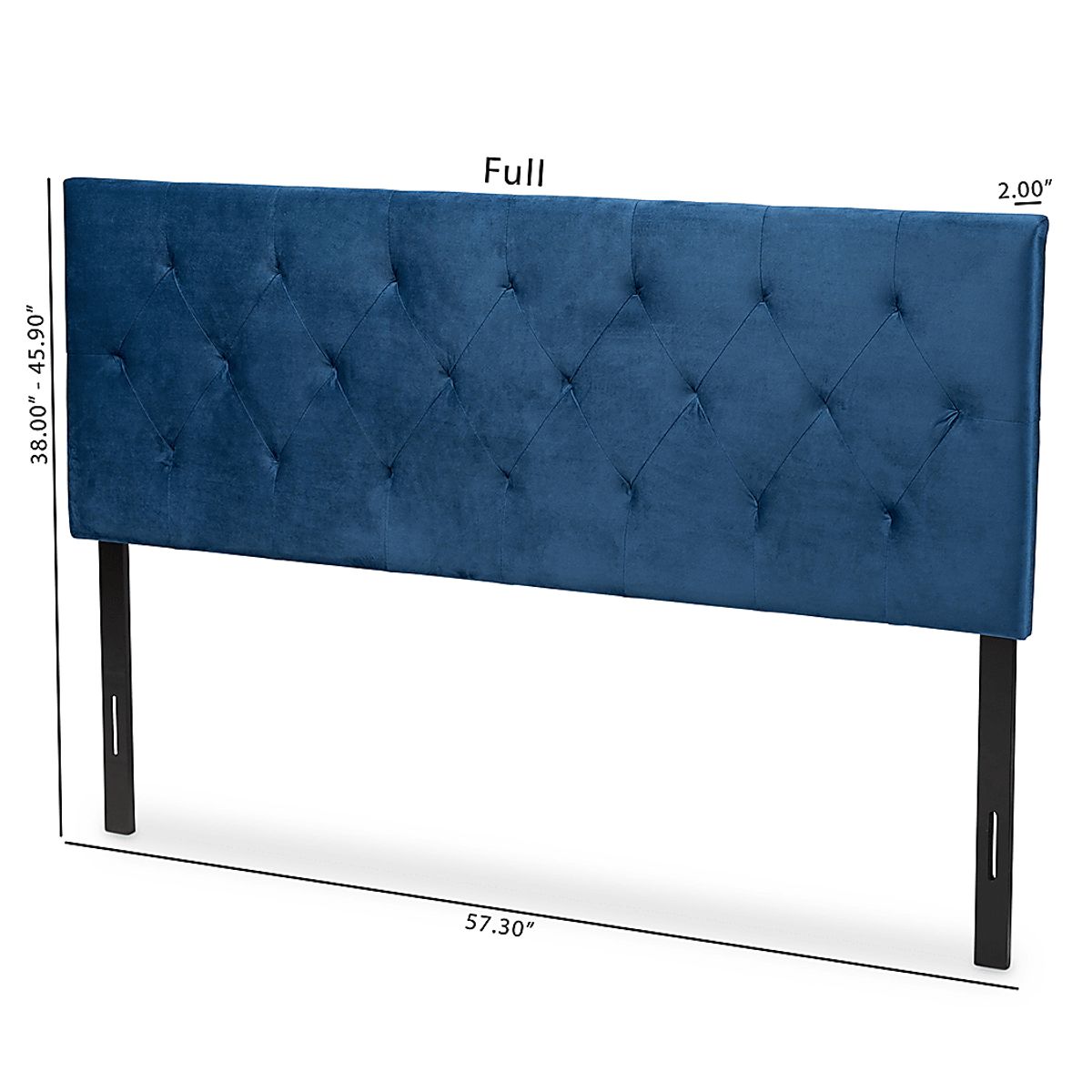 Arpino Navy Blue Velvet Plush Full Headboard | Rooms to Go
