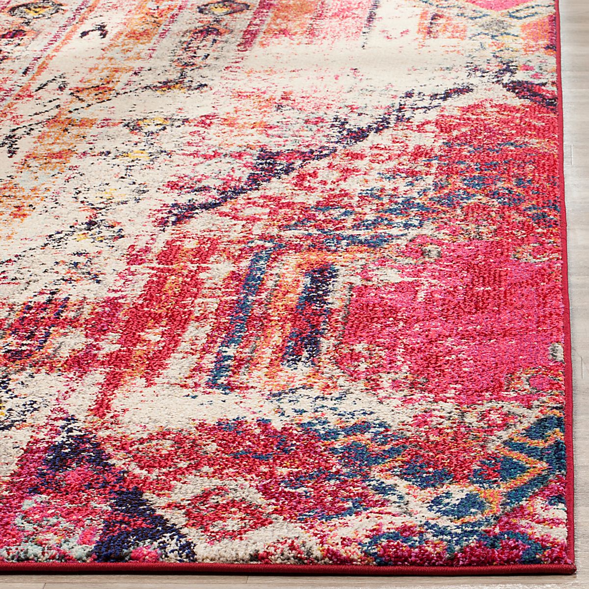 Artesia Pink Polypropylene Fabric Rug | Rooms to Go