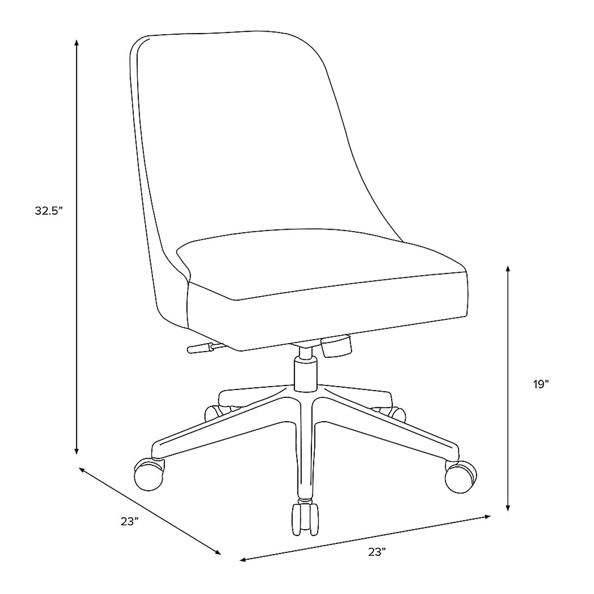 Artlane Light Blue Cotton Fabric Desk Chair | Rooms to Go