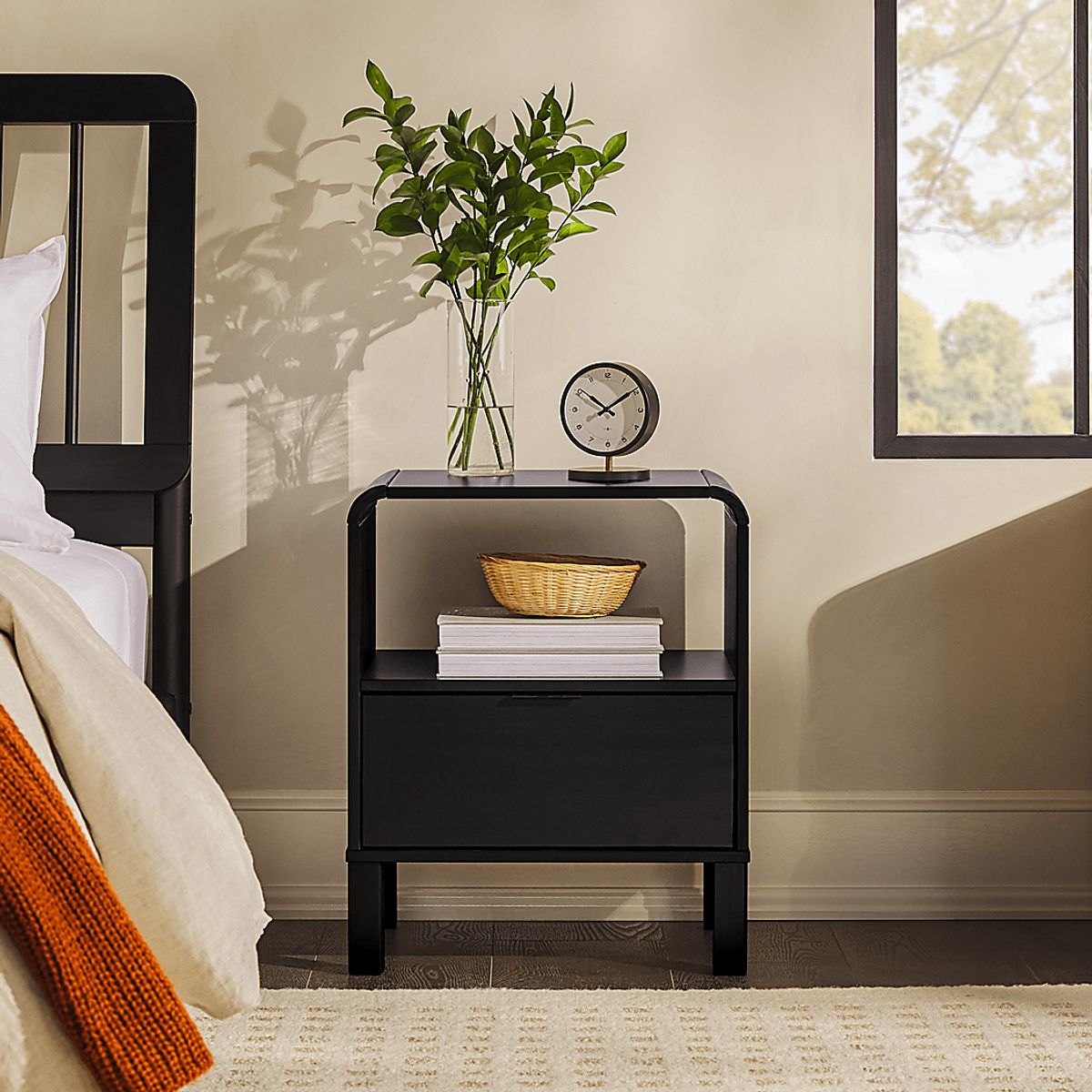 Artwin Black Black,Colors Nightstand | Rooms to Go