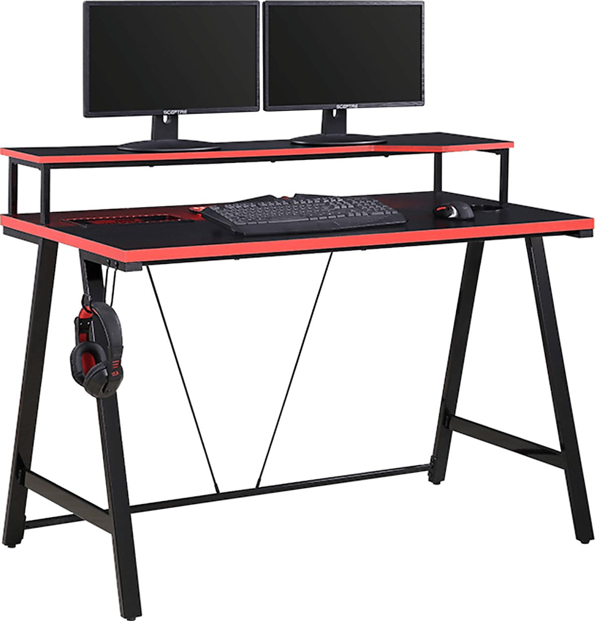 Arya Black,Red Black,Colors Gaming Desk | Rooms to Go