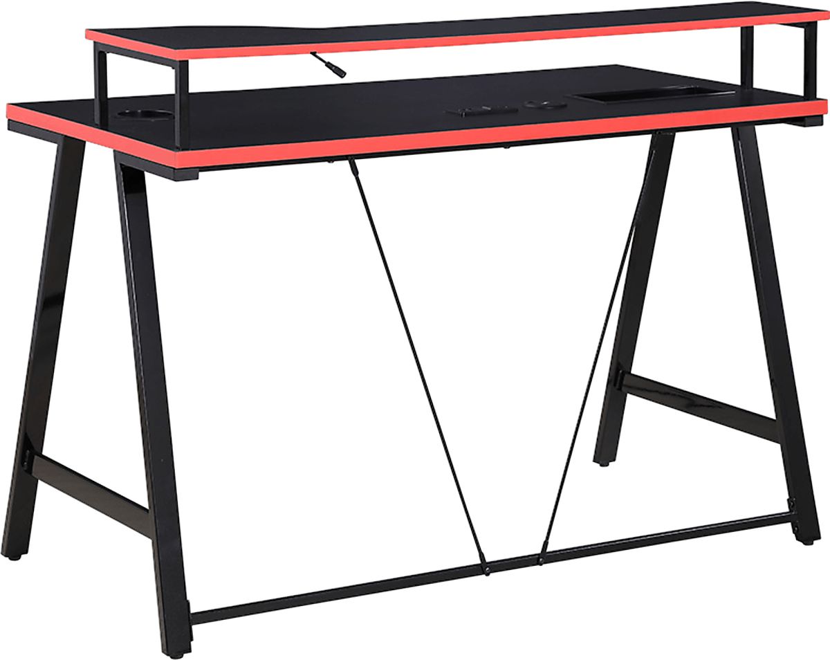Arya Black,Red Black,Colors Gaming Desk | Rooms to Go