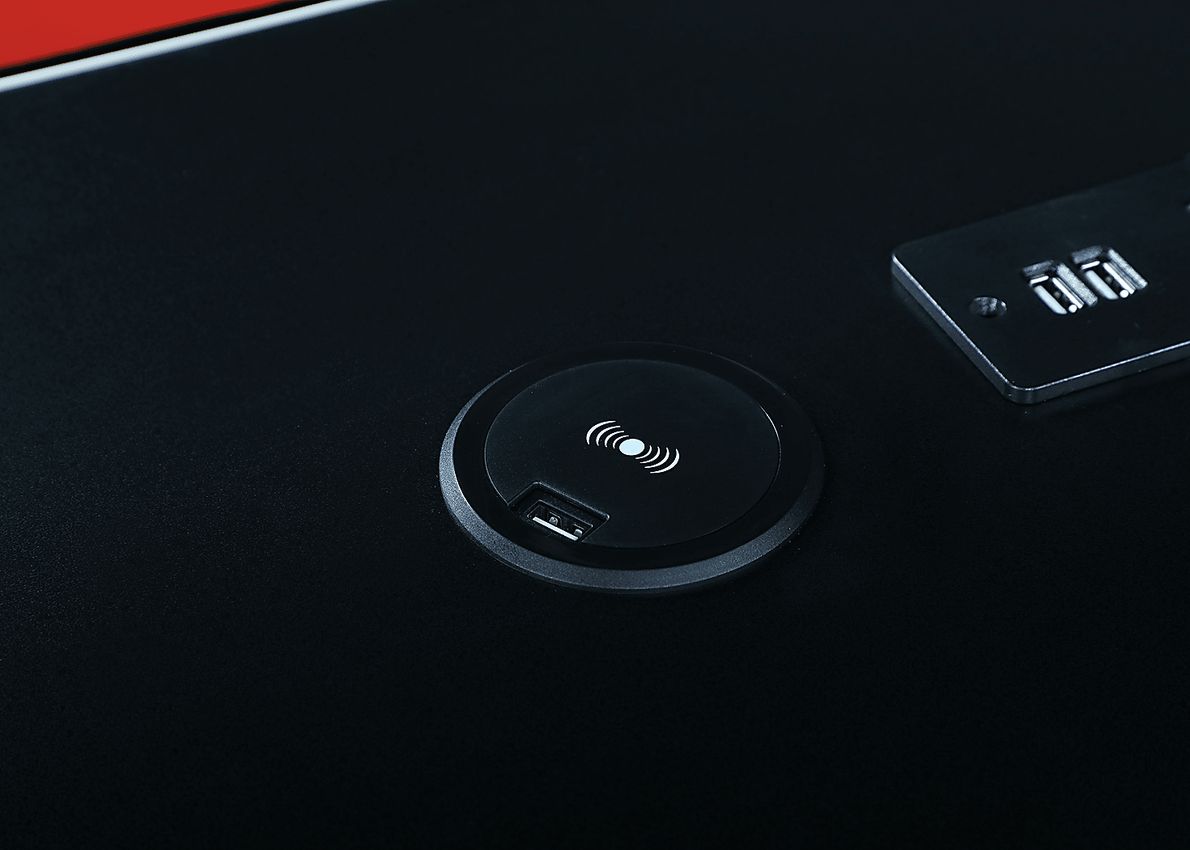 Arya Black/Red L-shaped Gaming Desk - Rooms To Go