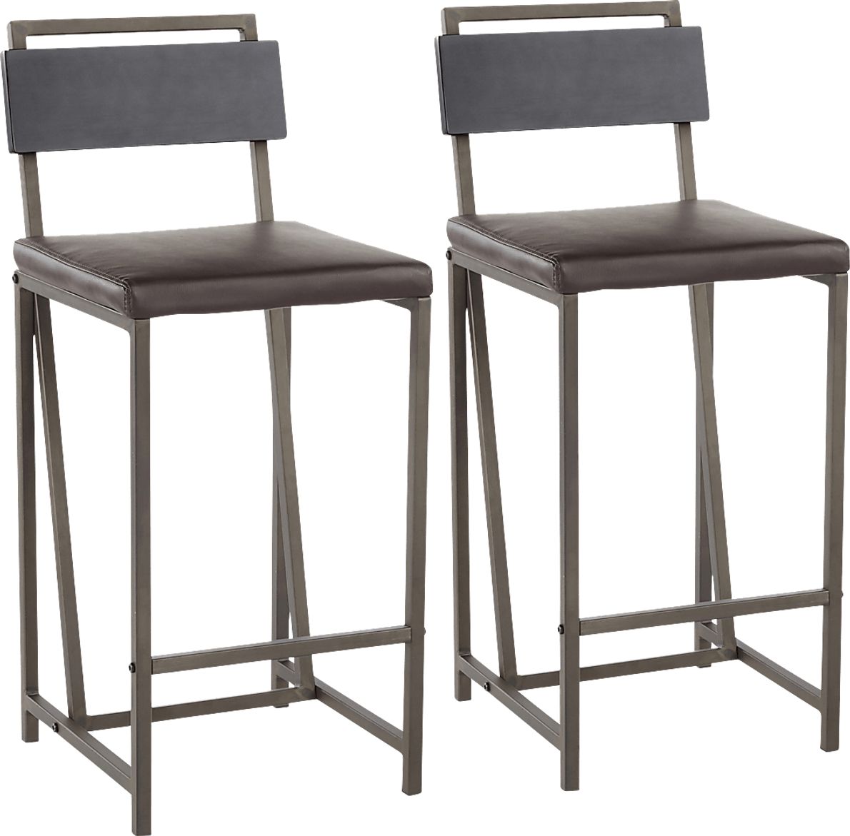Asaff Black Black,Colors Espresso Brown Counter Height Stool, Set Of 2 ...