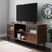 Ascot Circle Dark Brown Wood Console - Rooms To Go