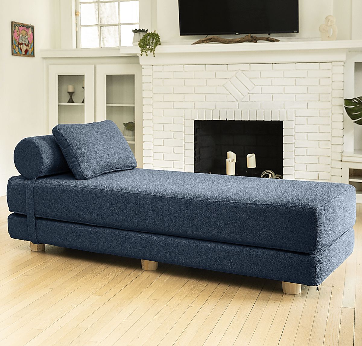 Ashebank Navy Colors Boucle Fold-Out Queen Daybed | Rooms to Go
