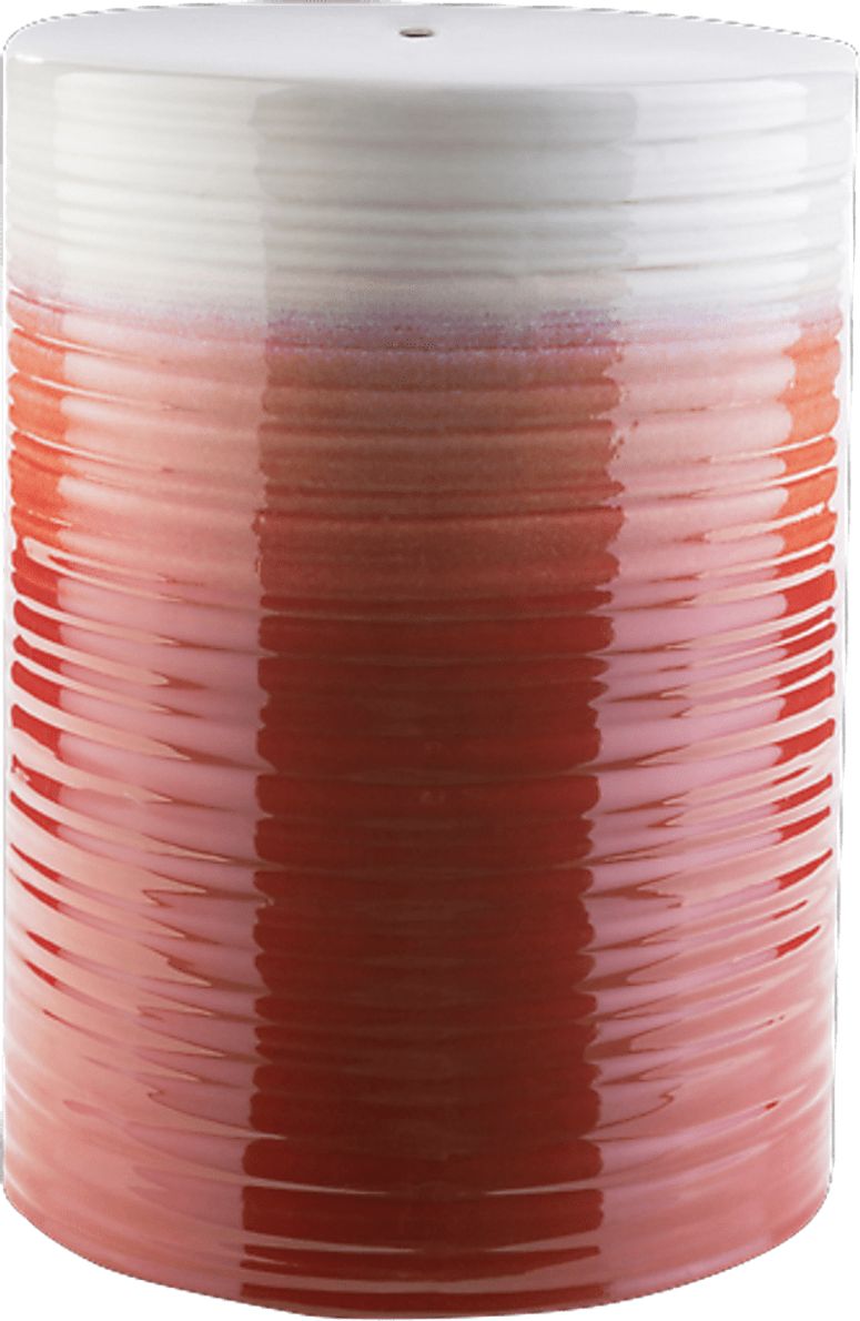 Assana Red Colors Ceramic Outdoor Stool - Rooms To Go