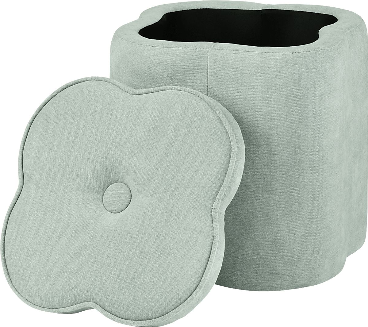 Atadero Seafoam Green Chenille Fabric Storage Ottoman | Rooms to Go