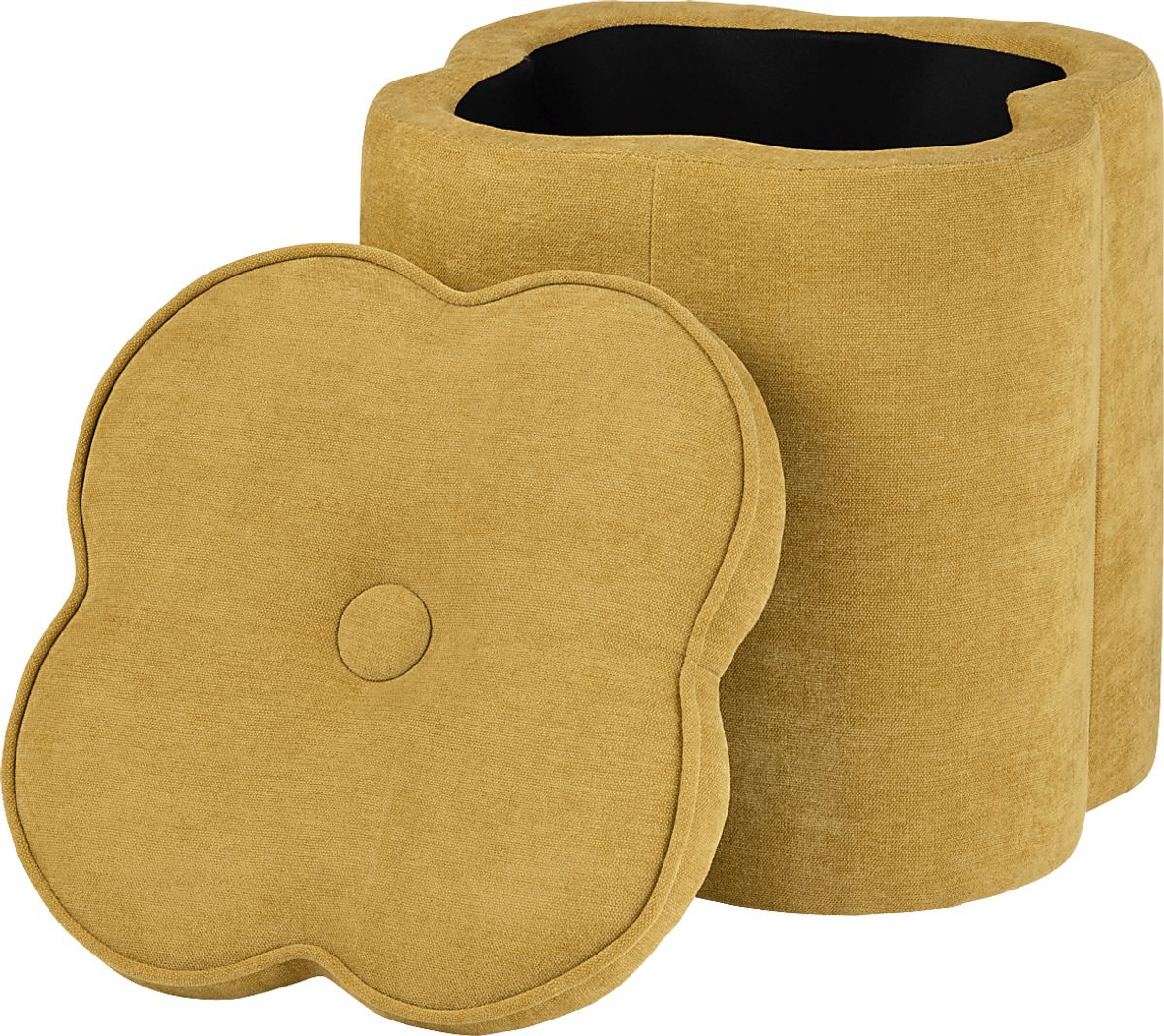 Atadero Yellow Chenille Fabric Storage Ottoman | Rooms to Go