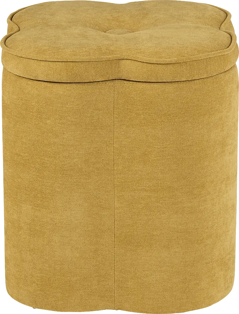 Atadero Yellow Chenille Fabric Storage Ottoman | Rooms to Go