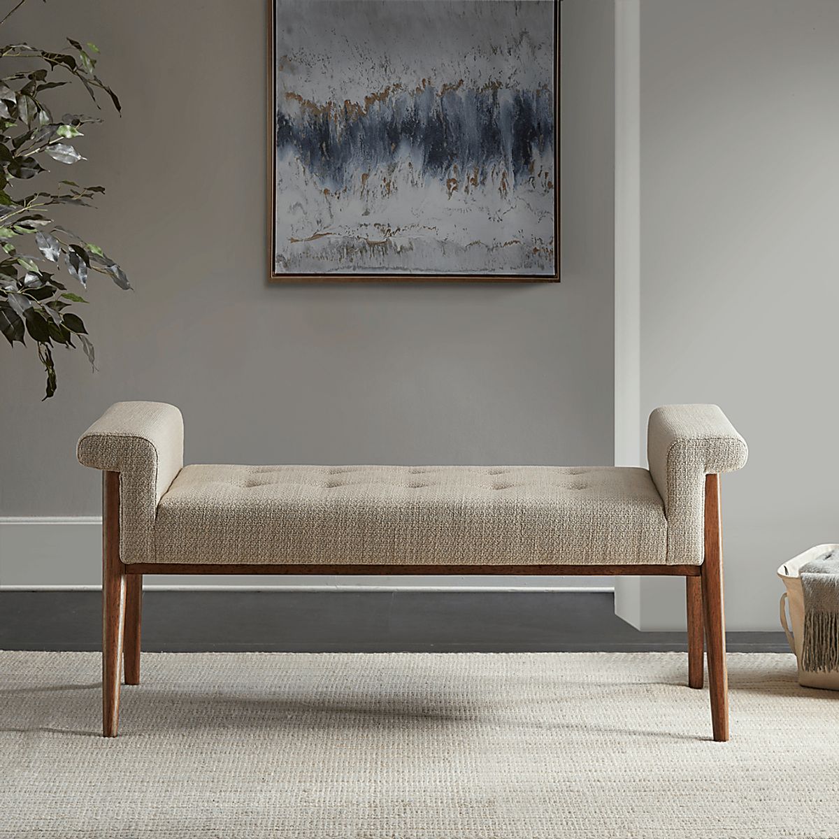 Atascosa Tan Beige,Brown Accent Bench | Rooms to Go