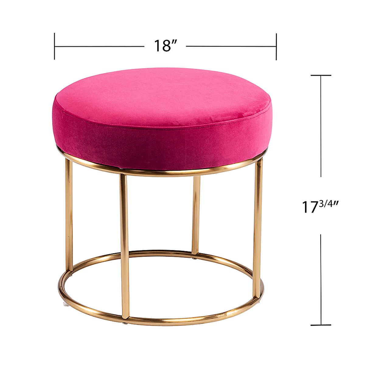 Atdoann Pink Velvet Plush Ottoman | Rooms to Go