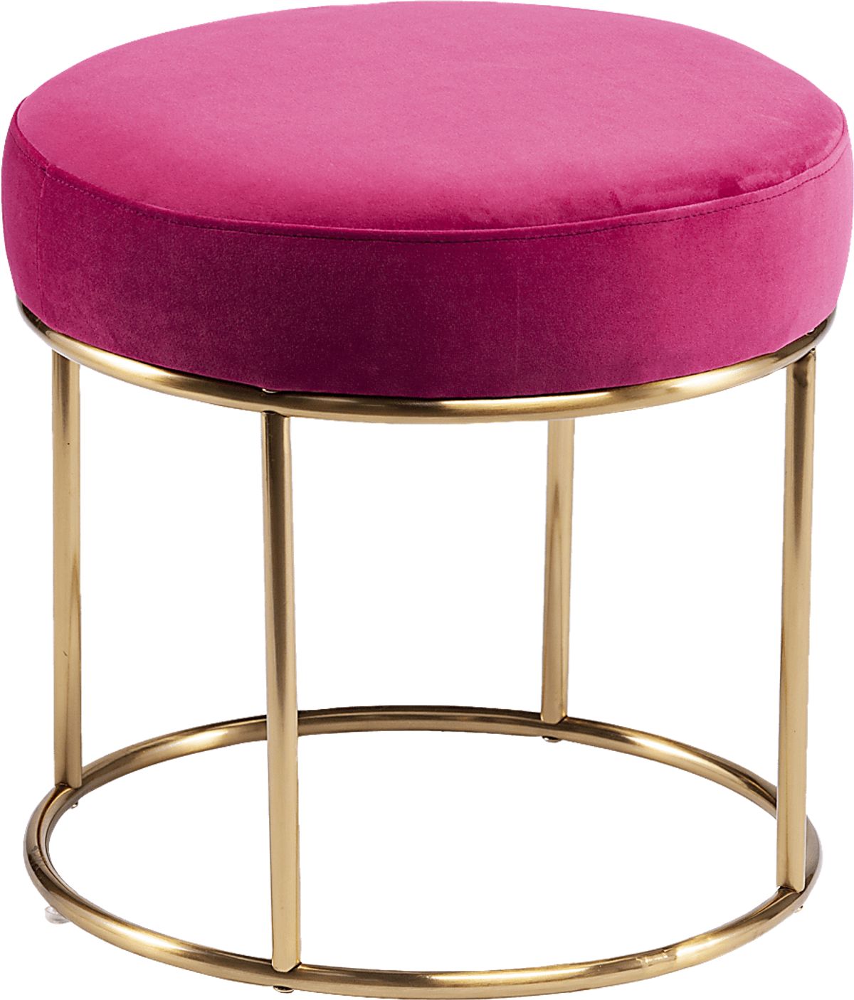 Atdoann Pink Velvet Plush Ottoman | Rooms to Go