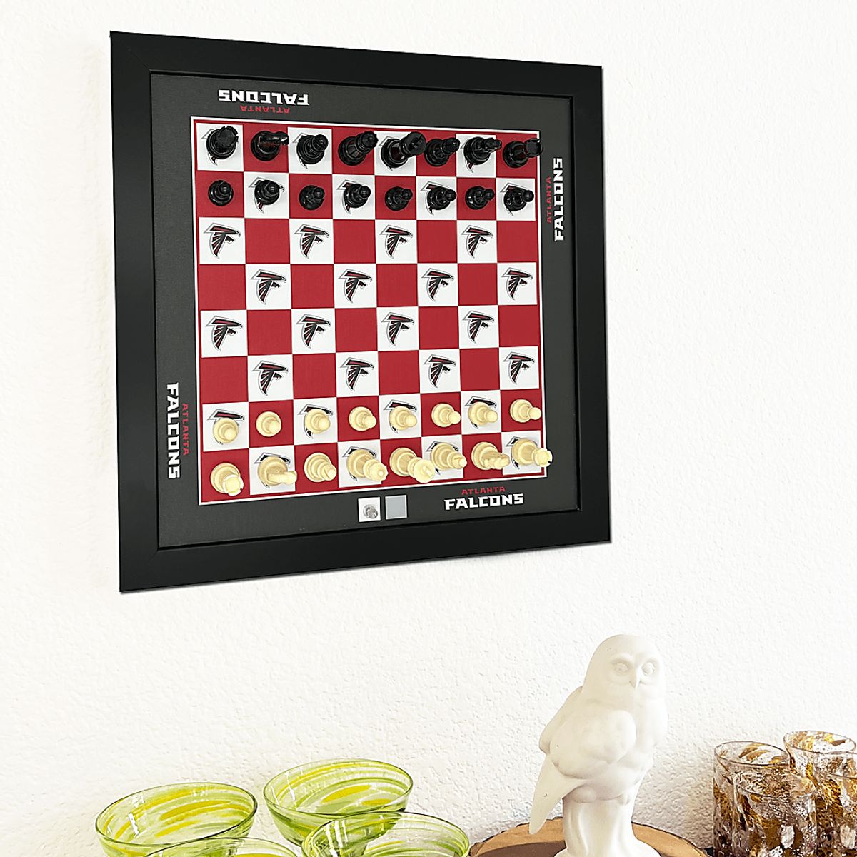 Nfl Magnetic Chess Set Black,Red,White Artwork | Rooms to Go