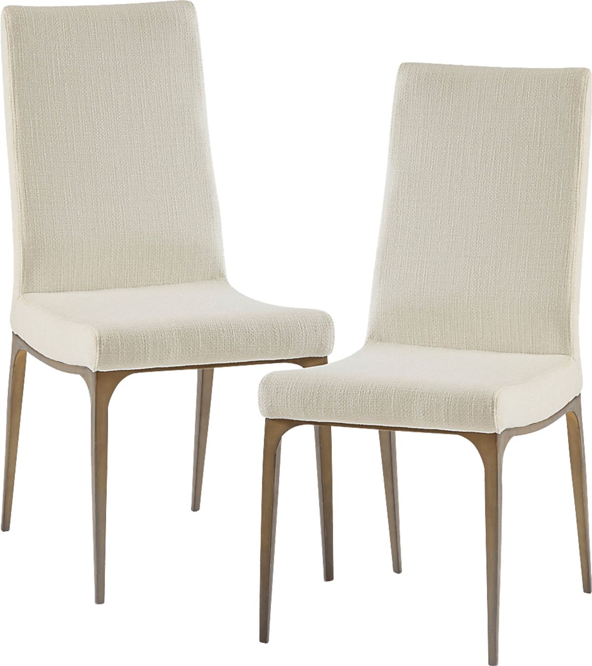 Atlee Cream Colors,Light Wood,White Polyester Fabric Dining Chair ...