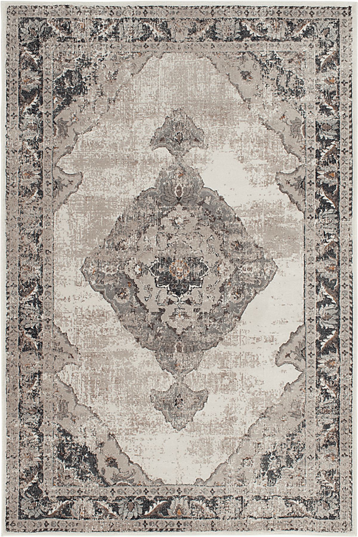 Atrey Beige,Gray Polypropylene Fabric Rug | Rooms to Go