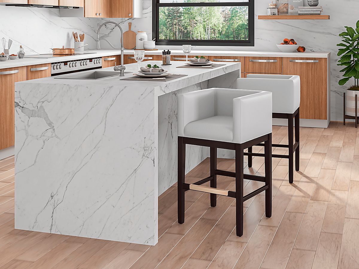 Atterbrock Ivory Beige Faux Leather Fabric Counter Height Stool | Rooms ...