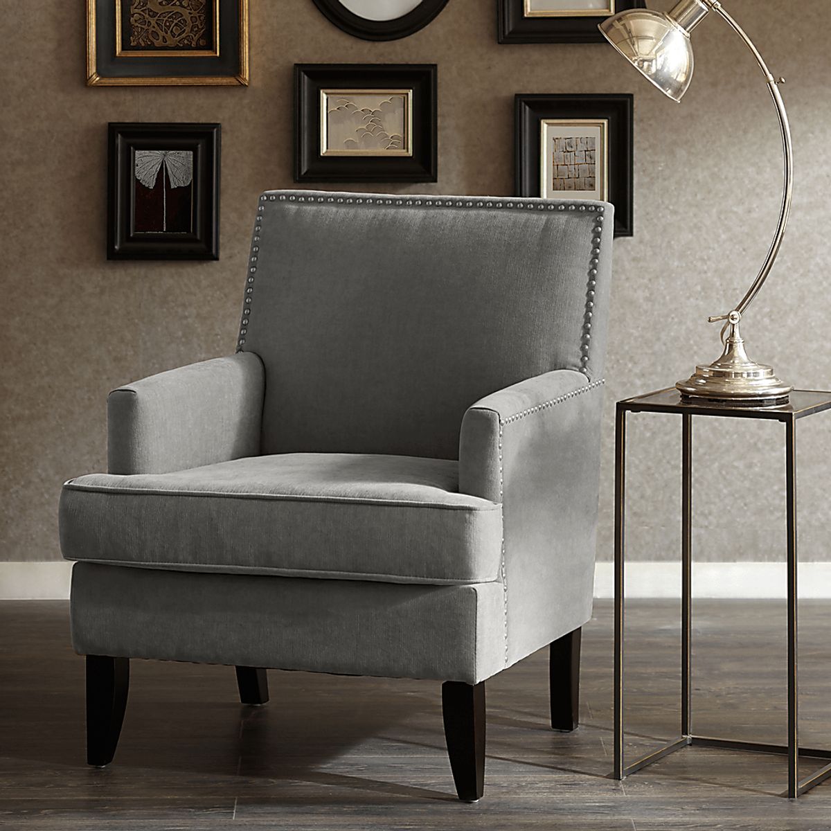 Aubinwood Gray Polyester Fabric Accent Chair | Rooms to Go