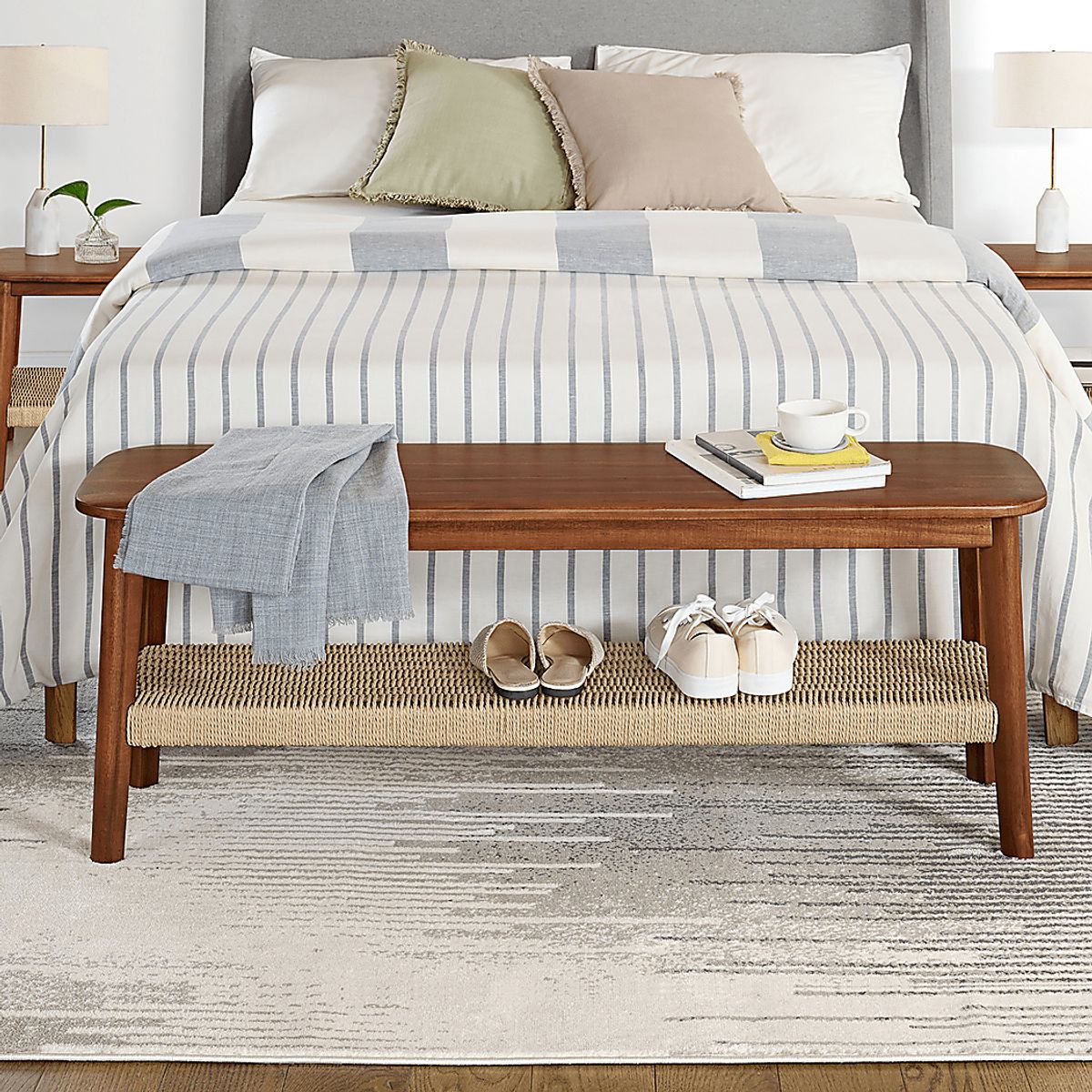 Aureli Chestnut Dark Wood Bench | Rooms to Go