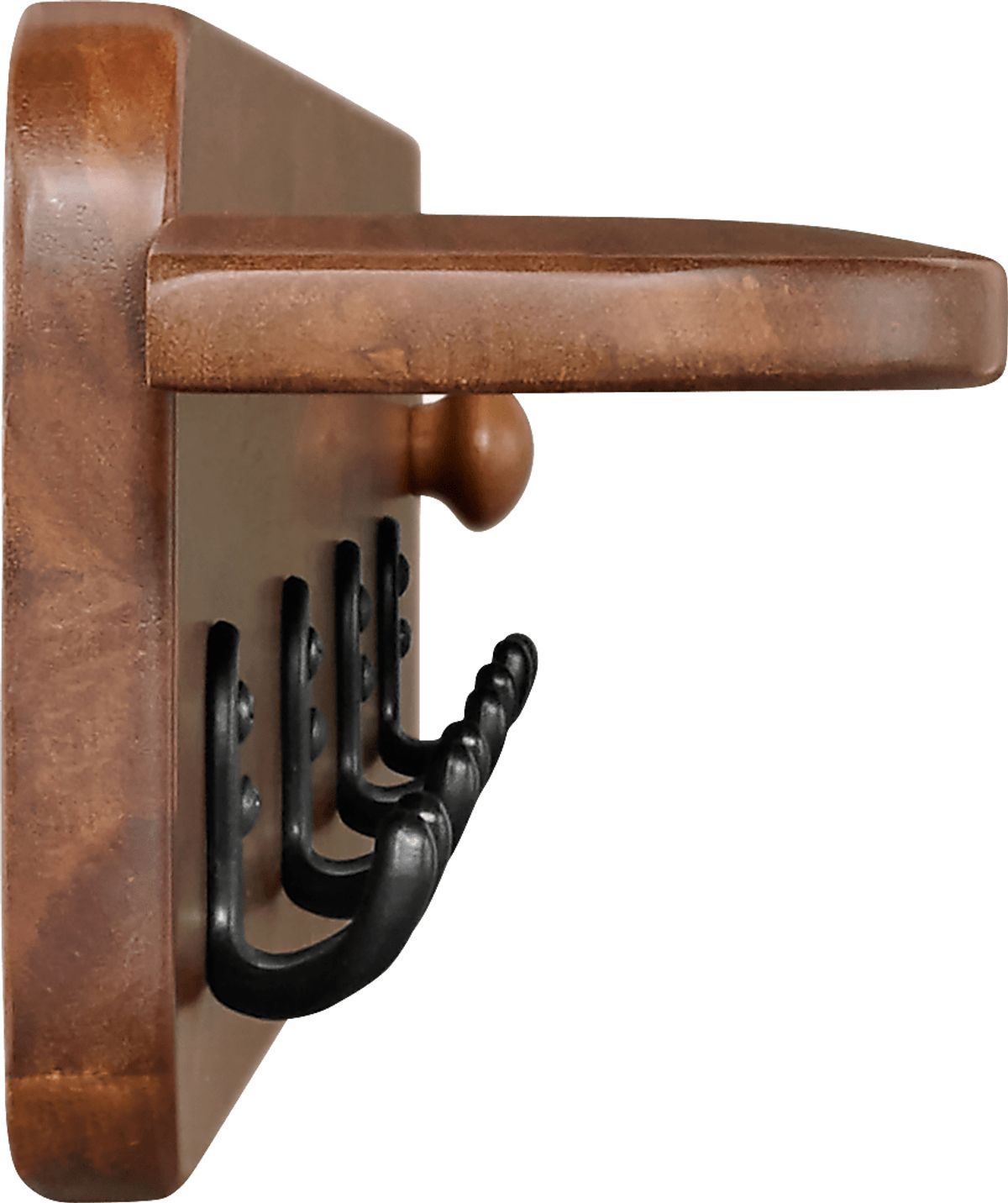 Aureli Chestnut Dark Wood Coat Hook | Rooms to Go