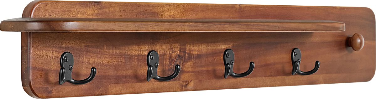 Aureli Chestnut Dark Wood Coat Hook | Rooms to Go