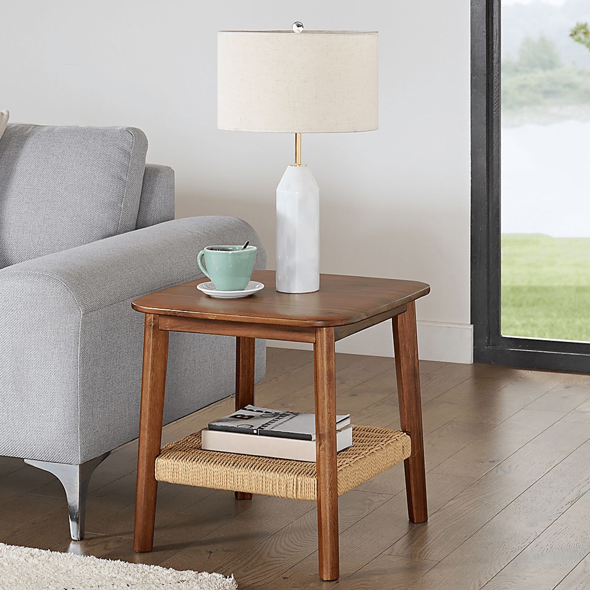 Aureli Chestnut Dark Wood End Table | Rooms to Go
