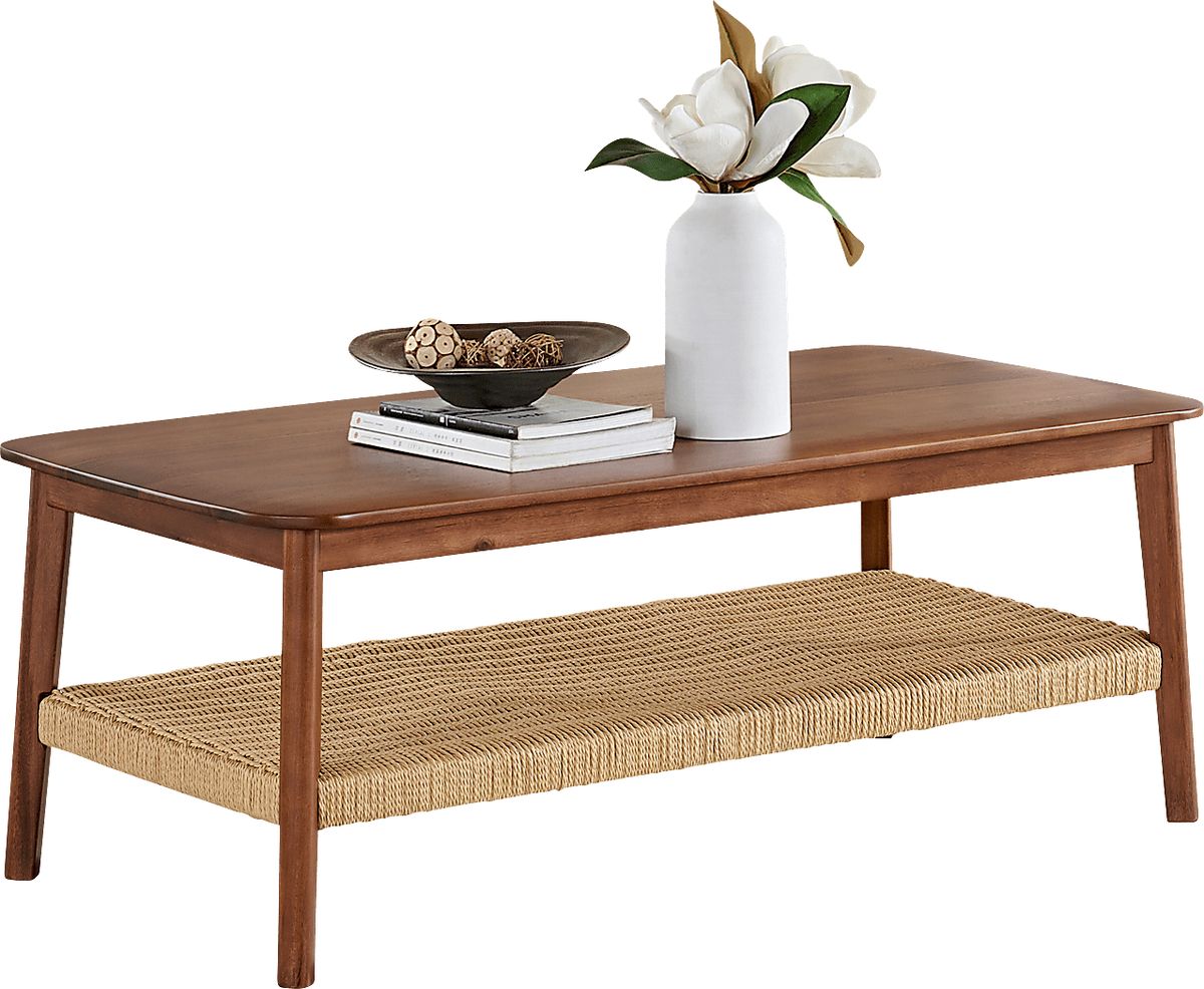Aureli Chestnut Dark Wood Cocktail Table Set Of 3 | Rooms to Go