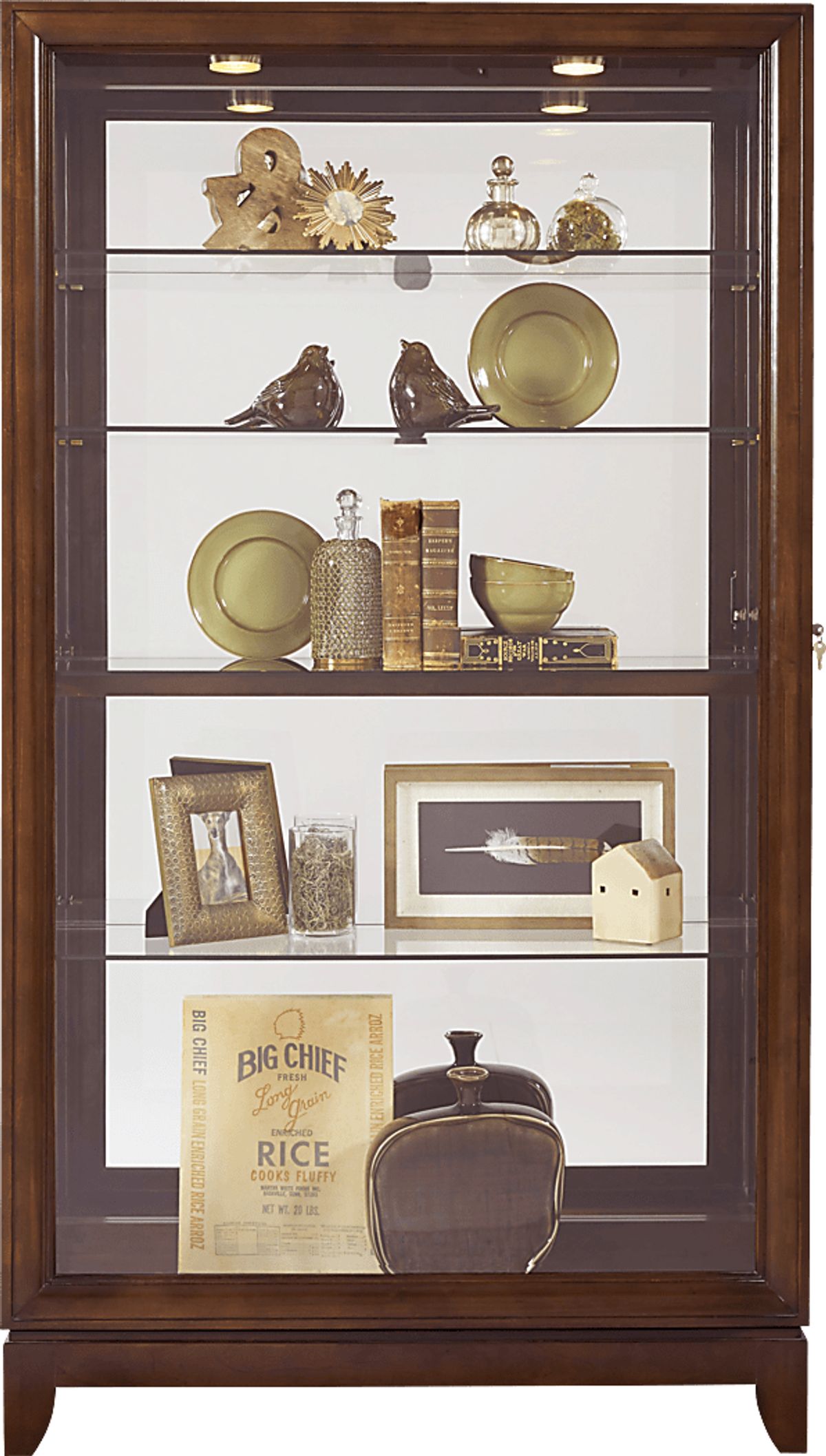 Aurtan Brown Dark Wood Curio Cabinet | Rooms to Go
